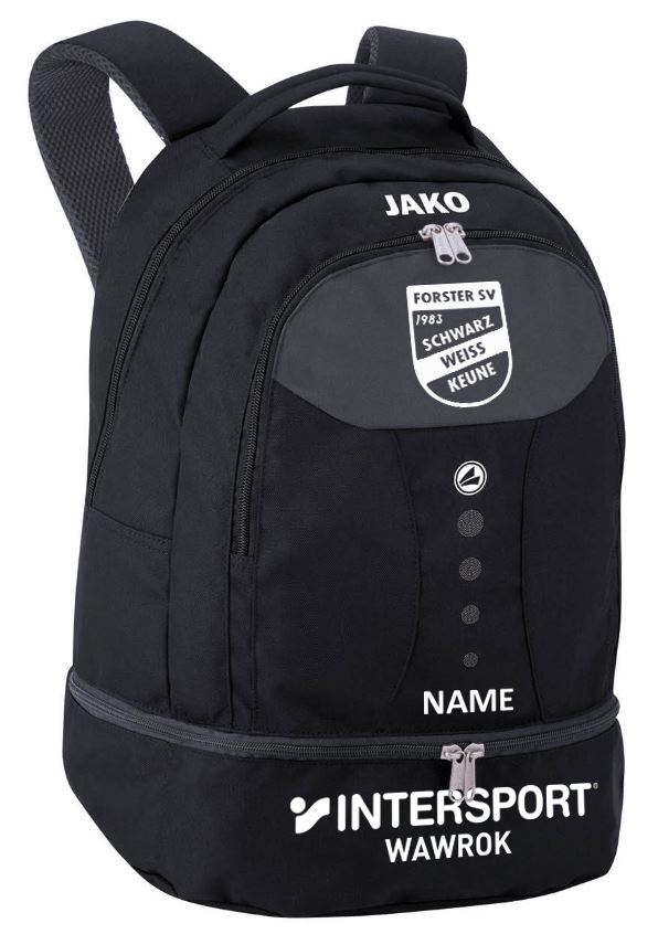 JAKO Rucksack Striker – Unisex – schwarz – mit Bodenfach – FSV Schwarz ...